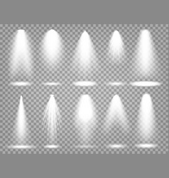 White beam lights spotlights scene Royalty Free Vector Image