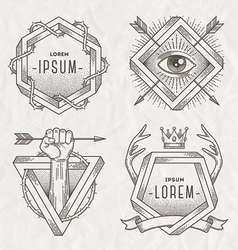 Vintage hand drawn sunburst vector by Sardim - Image #5574196 - VectorStock