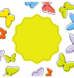 Nine butterfly on banner Royalty Free Vector Image