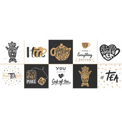 Tea labels set Royalty Free Vector Image - VectorStock
