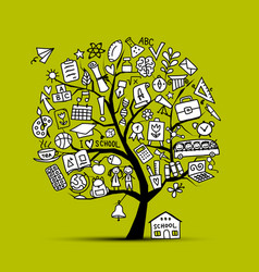 Art tree with math symbols for your design Vector Image