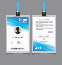 Abstract soft blue curve id card design Royalty Free Vector