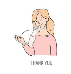 Deaf mute sign language character gesture Vector Image