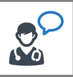 Doctor physician md medical healthcare glyph icon Vector Image