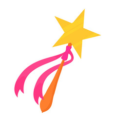 Pink fairy magic wand 3d princess stick with star Vector Image