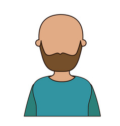 Half body man brunette in gradient Royalty Free Vector Image