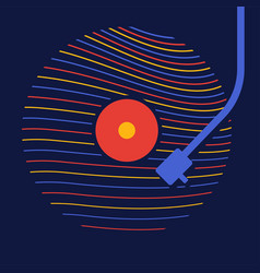 Black vinyl record disc flat concept Royalty Free Vector