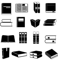Book icon set simplicity theme Royalty Free Vector Image