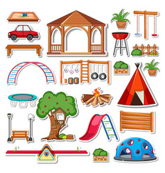 Children play slide at playground Royalty Free Vector Image