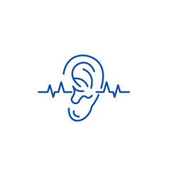 Ear listening hearing audio sound waves Royalty Free Vector