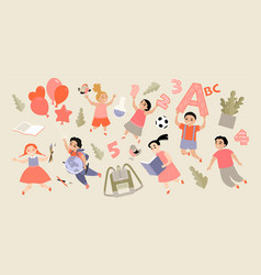 Primary colors cartoon set Royalty Free Vector Image