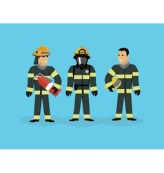 Firefighters and big fire Royalty Free Vector Image