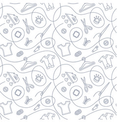 Sewing and needlework seamless pattern Royalty Free Vector