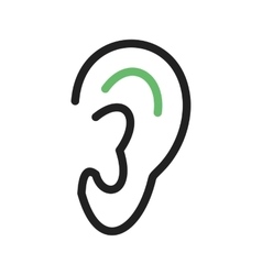 Ear listening hearing audio sound waves Royalty Free Vector