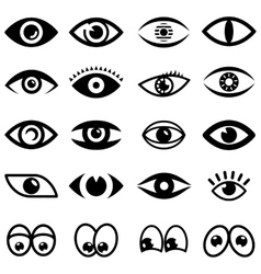 Eyes icon set isolated eye collection Royalty Free Vector