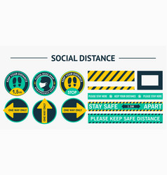 Keep your distance font design with kids showing Vector Image