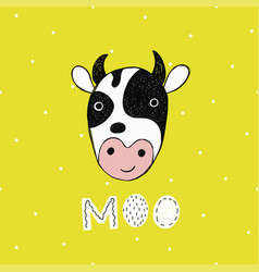 Cute cow talking moo Royalty Free Vector Image