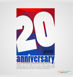 Twenty years emblem template anniversary Vector Image