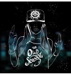 Rap attractive girl Royalty Free Vector Image - VectorStock