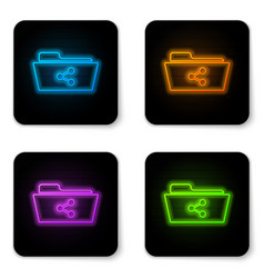 Glowing neon share icon isolated on white Vector Image