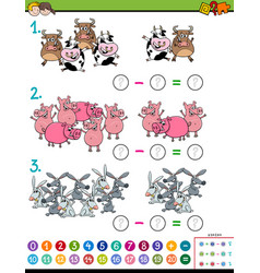 Education game for children fun subtraction Vector Image