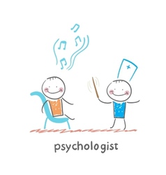 Cartoon psychologist composition Royalty Free Vector Image