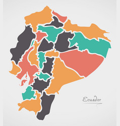 Cartoon map of ecuador Royalty Free Vector Image