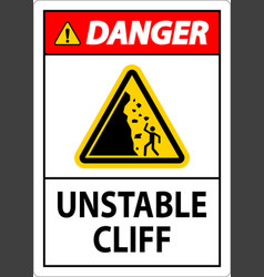 Water safety sign attention - unstable cliff Vector Image