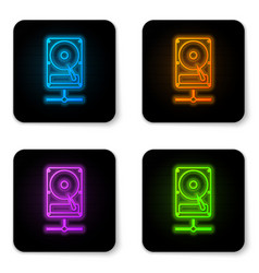 Glowing neon share icon isolated on white Vector Image