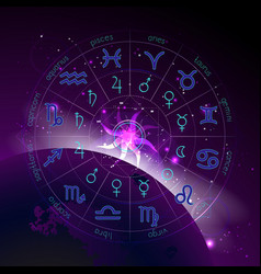 Zodiac circle with horoscope signs Royalty Free Vector Image