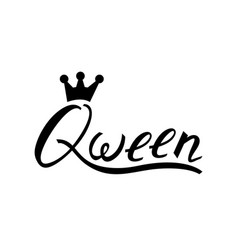 Royal queen letters and crown logo Royalty Free Vector Image