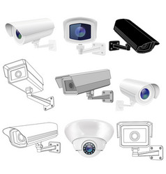 Security systems surveillance wireless cameras Vector Image