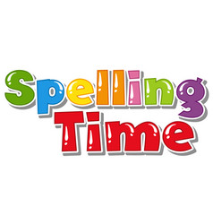 Font design for word spelling time with kids Vector Image