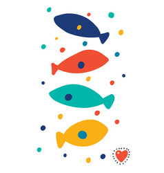 Cute fish card Royalty Free Vector Image - VectorStock