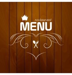 Restaurant menu design on wood background Vector Image