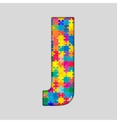 Color puzzle piece jigsaw letter - d Royalty Free Vector