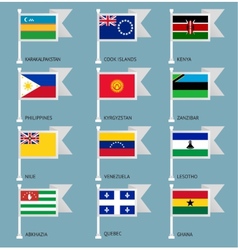 Flags independent caribbean countries Royalty Free Vector