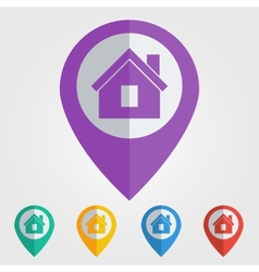 Home icon and pencil symbol in flat design Vector Image