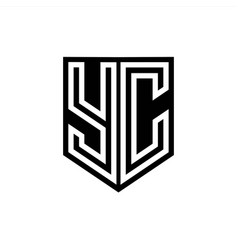 Yc logo letter monogram with triangle slice Vector Image
