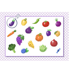 Circle violet color kindergarten worksheet Vector Image