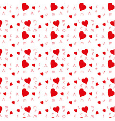 Red heart seamless pattern colorful hearts Vector Image