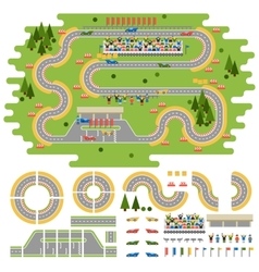 Speed race car track map for game Royalty Free Vector Image