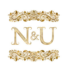 H and m vintage initials logo symbol Royalty Free Vector