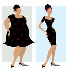 Before and after fat girl and slim girl vector by Marchie - Image ...