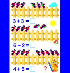 Education game for children fun subtraction Vector Image