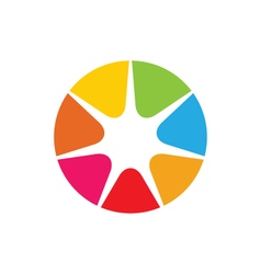 Two persons with a star logo Team brand Royalty Free Vector