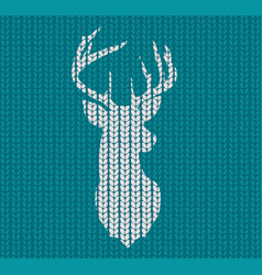 Seamless deer knitting background Royalty Free Vector Image