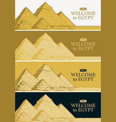 Set travel banners with egyptian Royalty Free Vector Image