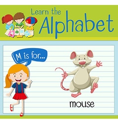 Flashcard letter m is for mouse Royalty Free Vector Image