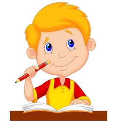 Cartoon children are learning Royalty Free Vector Image